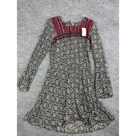 Stetson | Dresses | Stetson Dress Womens 4 Boho Embroidered Long Sleeve ...